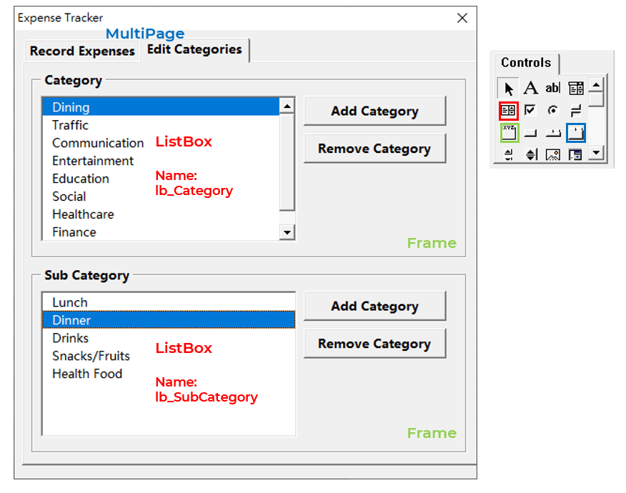 Secrets To User Customization On Excel Vba Userform Expense Tracker 20