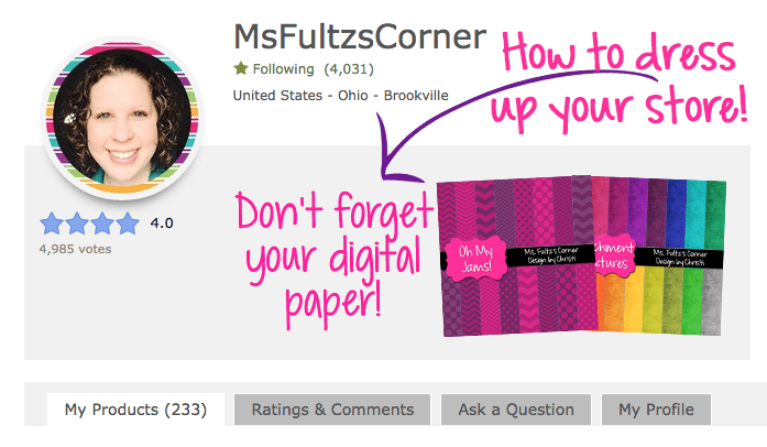 Tutorial: How To Dress Up Your TpT Store! • Christi Fultz