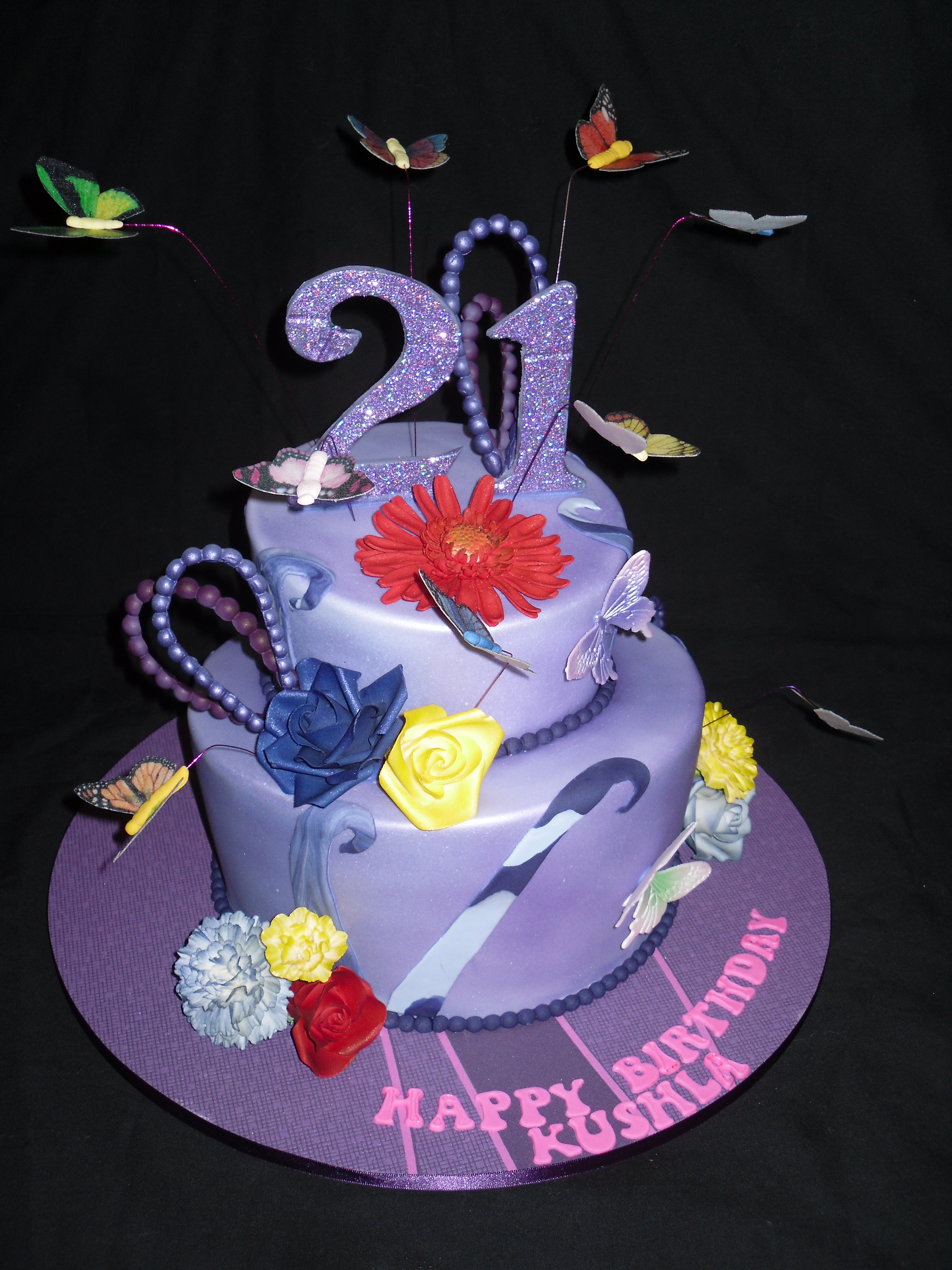 Purple 21st Cake - Welcome to Cindy's Cake Art