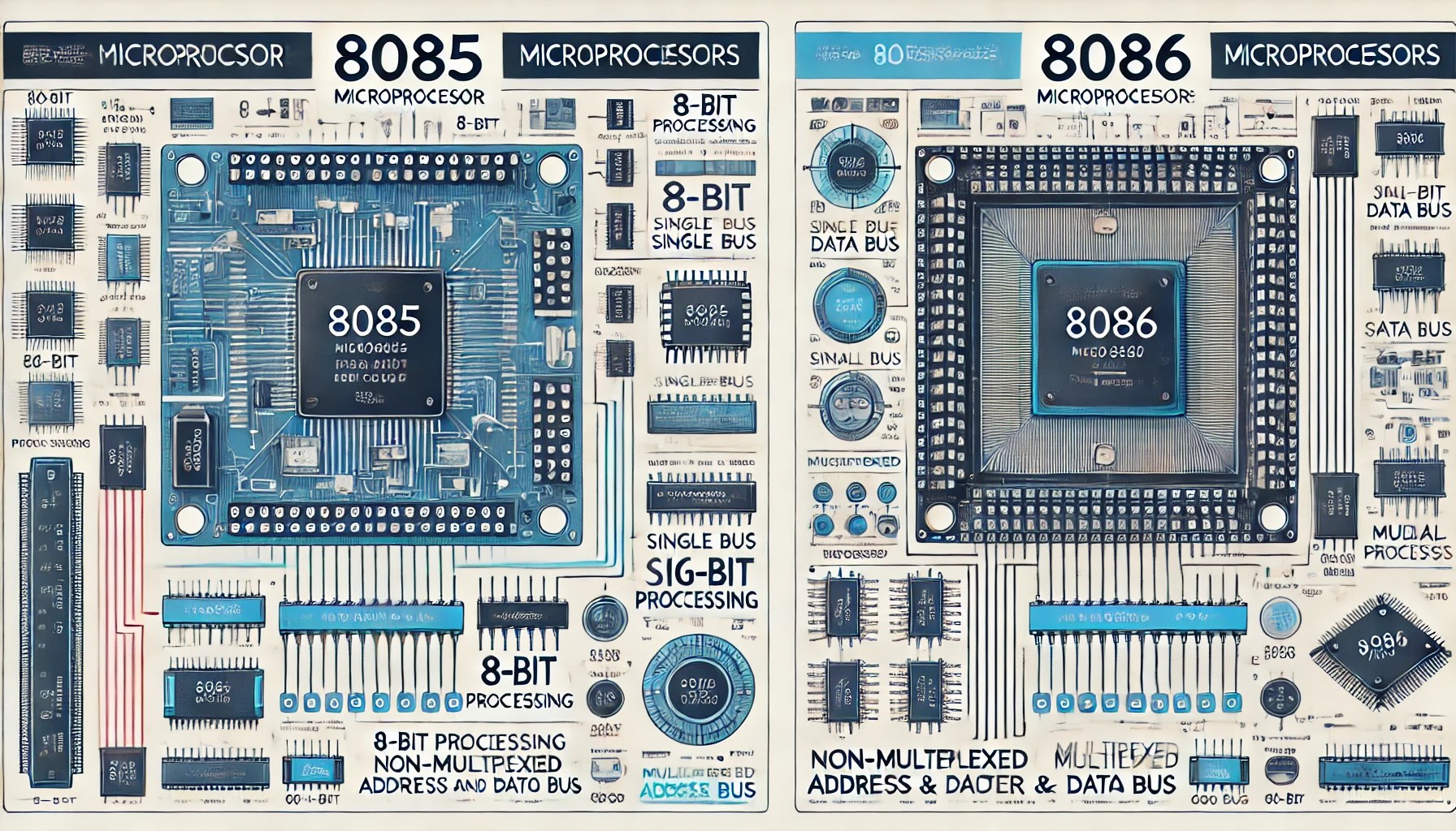 8085 Vs 8086 Microprocessors