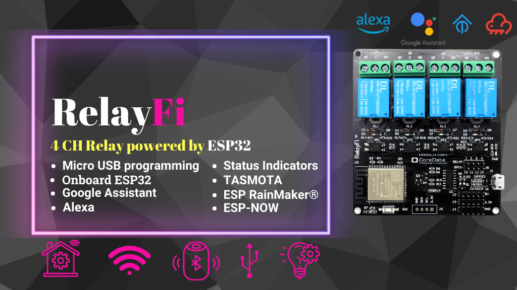 RelayFi is a Smart Home Automation Board Attached to Alexa and Others ...