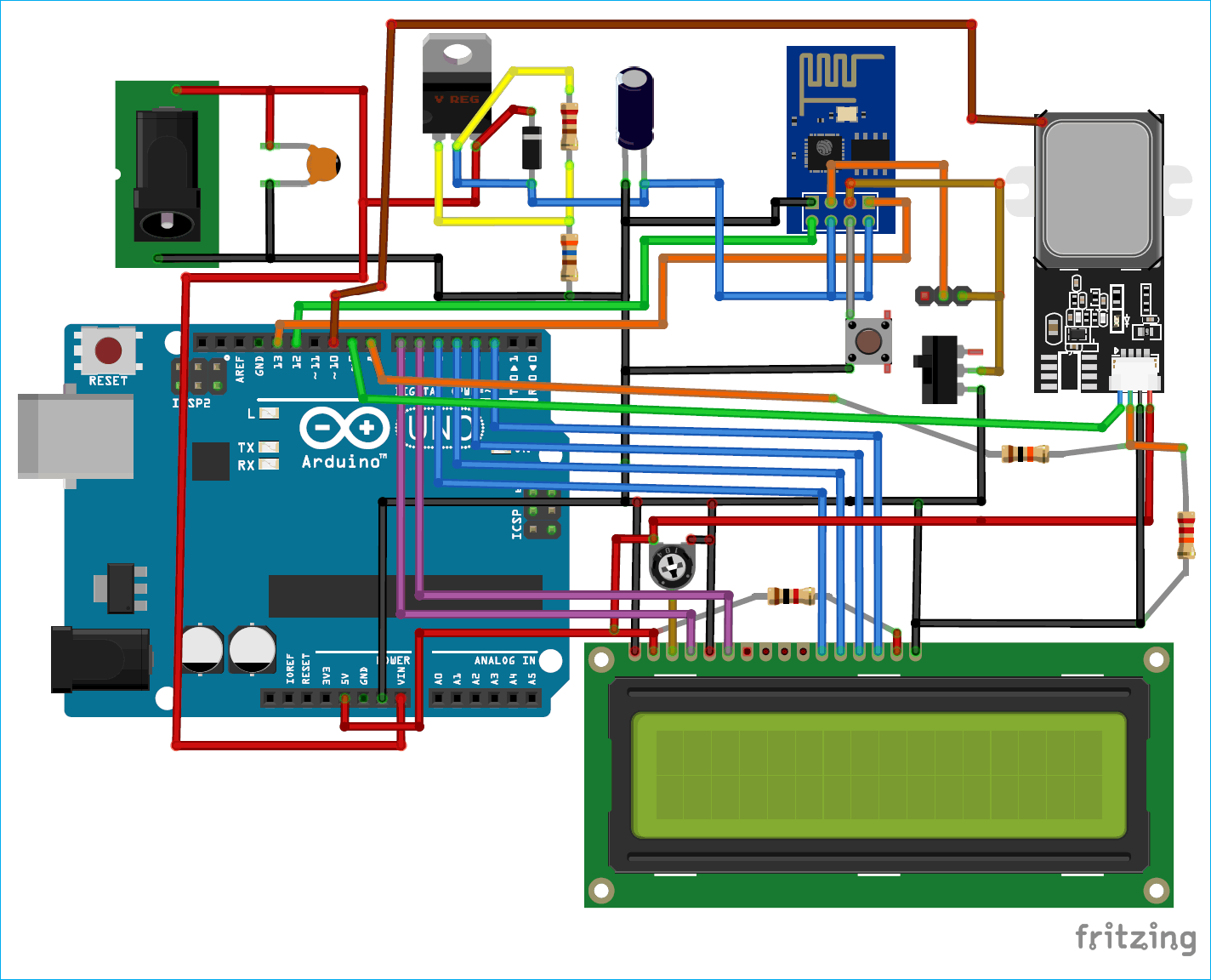 Biometric Attendance System Project Circuit Diagram - Circuit Diagram