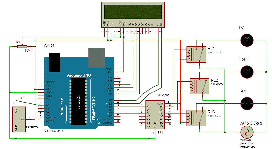 Mobile Controlled Home Appliances Circuit Diagram