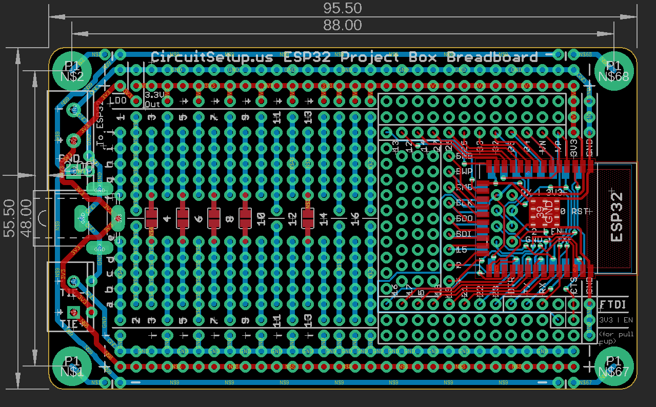 Solderable Project Box Breadboard And Esp32esp8266esp01 Module Breakout 9092