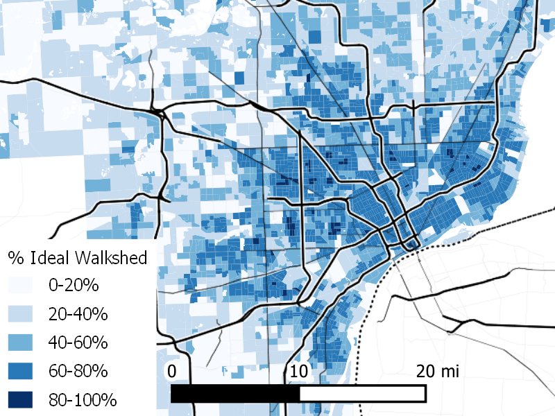 Mapping Walkable Density | City Observatory