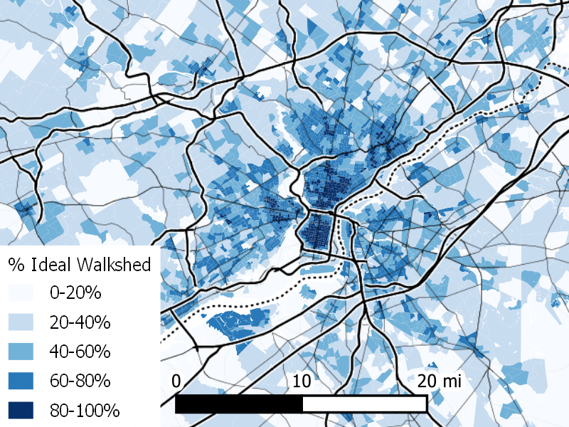 Mapping Walkable Density | City Observatory