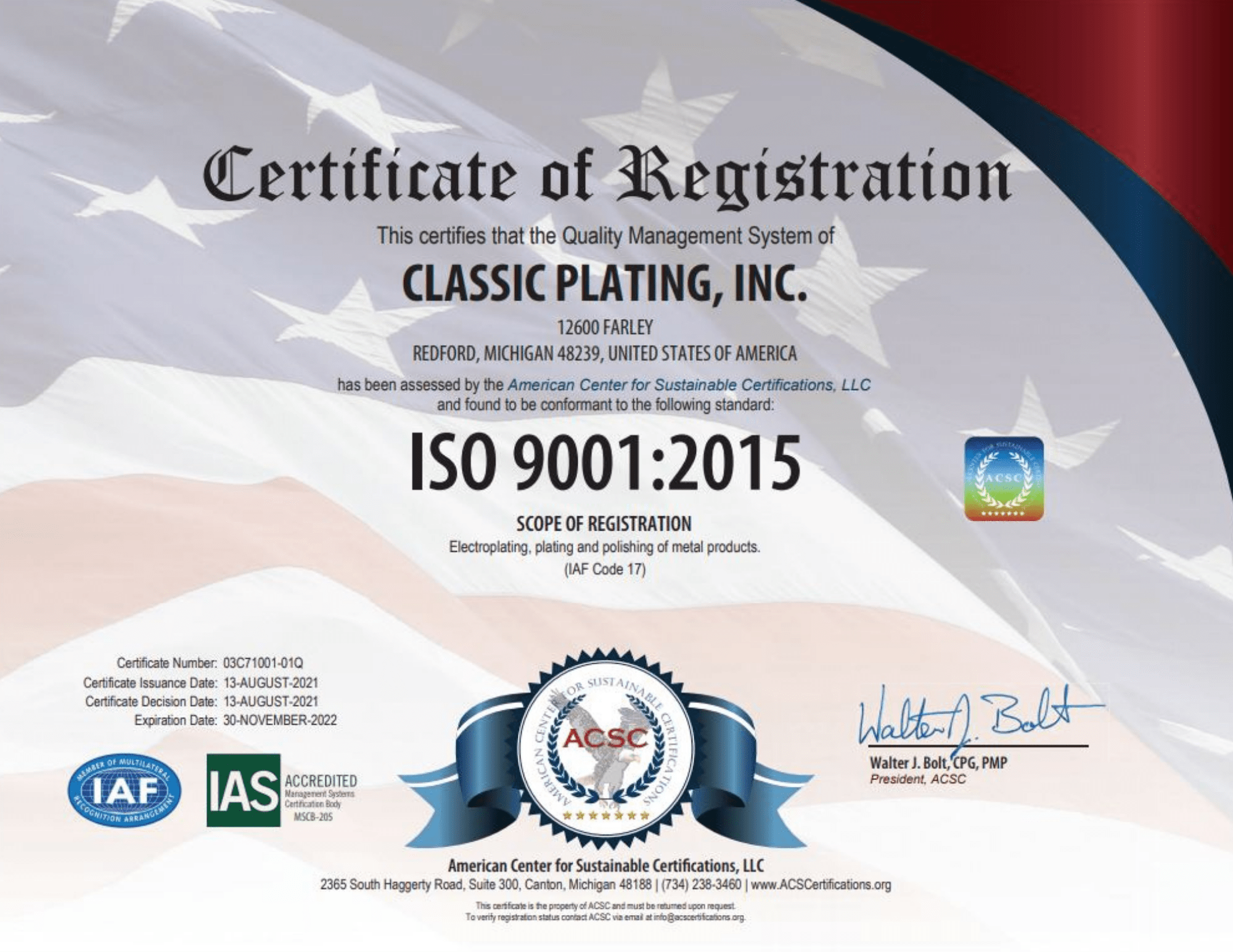 Classic Plating Inc. – Dependable Service and Quality Plating