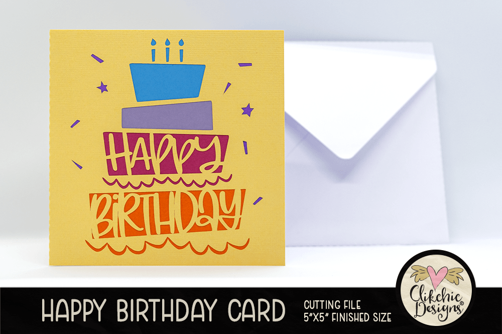 How to Assemble the Cake Birthday Card Cutting Files | Clikchic Designs