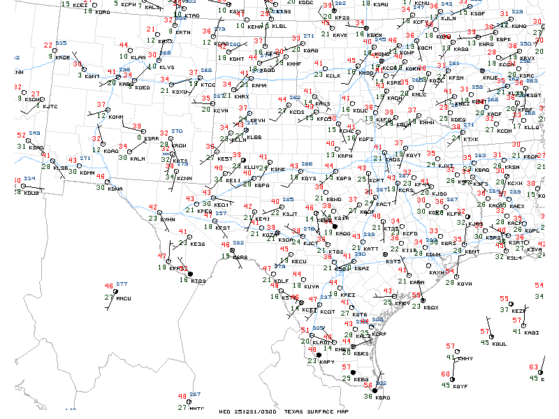 Current Texas Surface Obs | Weather Informer