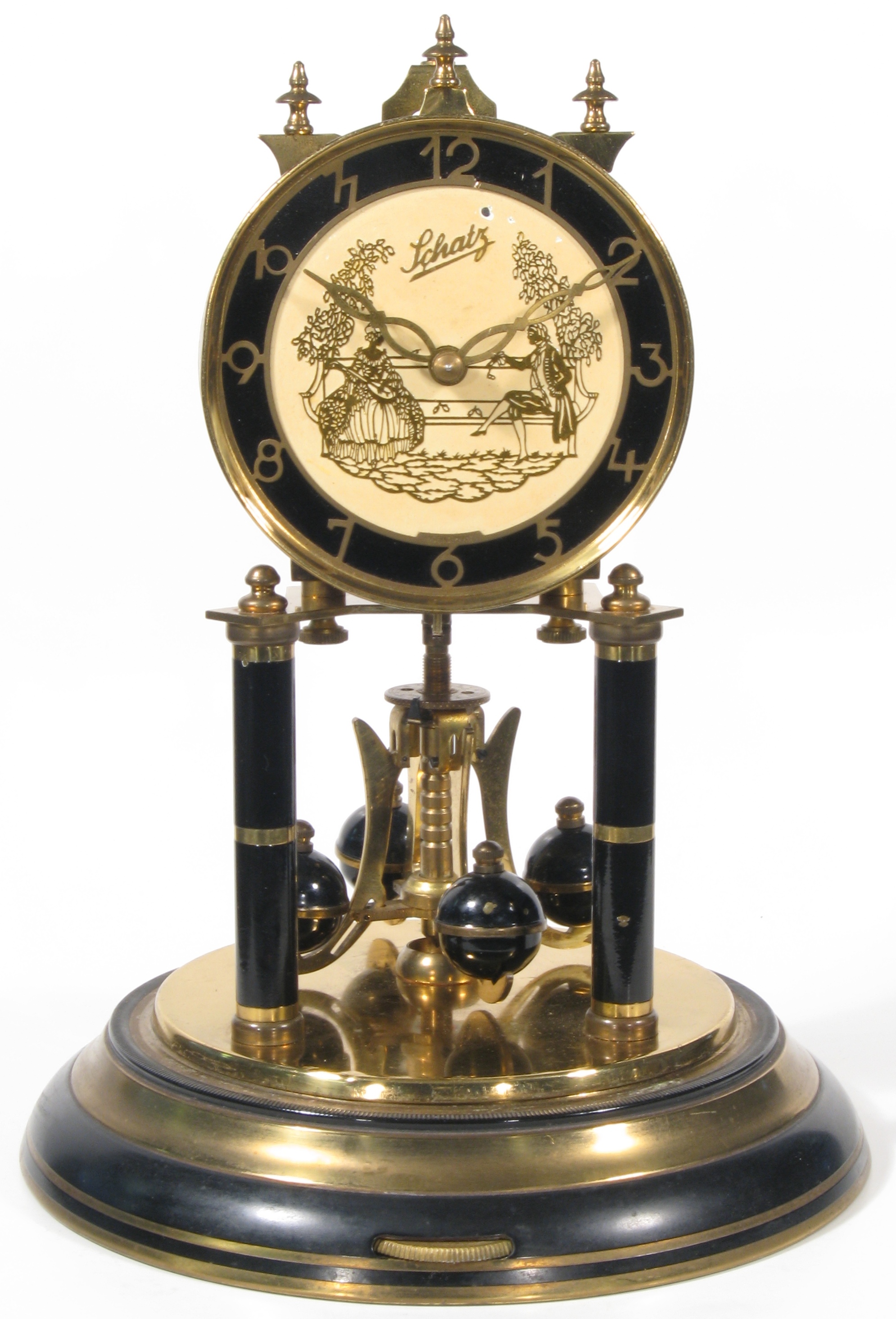 Schatz Standard 400 Day Clock with Black and White Dial – ClockInfo.com