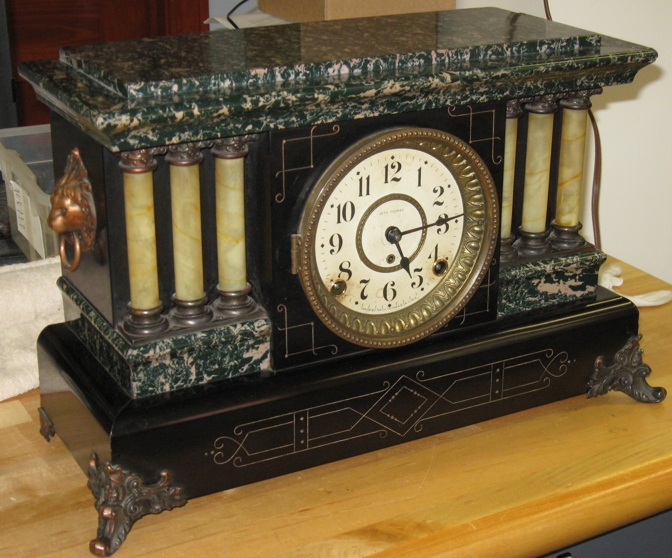 Seth Thomas “Adamantine” Mantel Clock with “Ding Dong” Strike ...