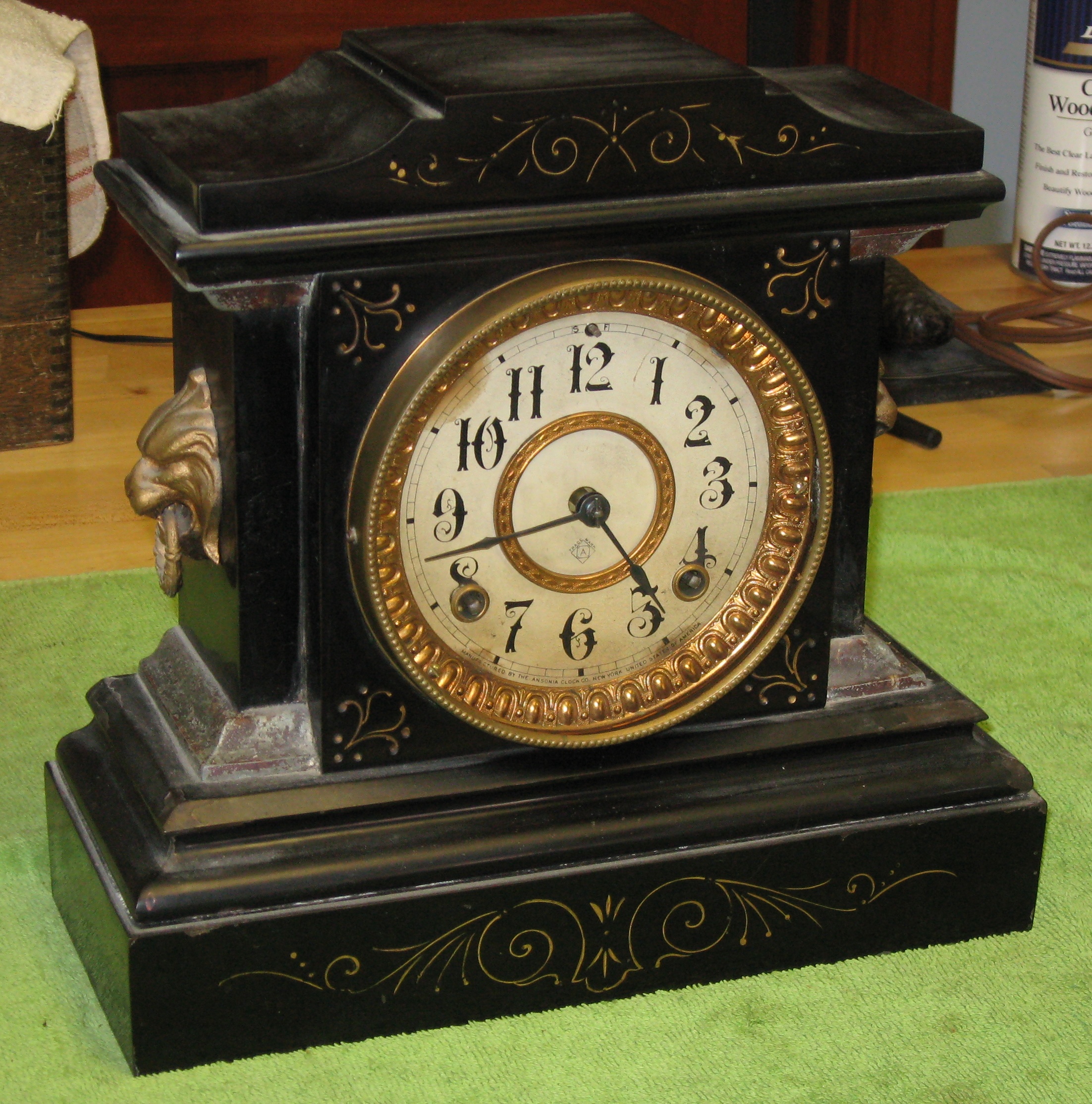 Ansonia Black Iron Mantel Clock – ClockInfo.com