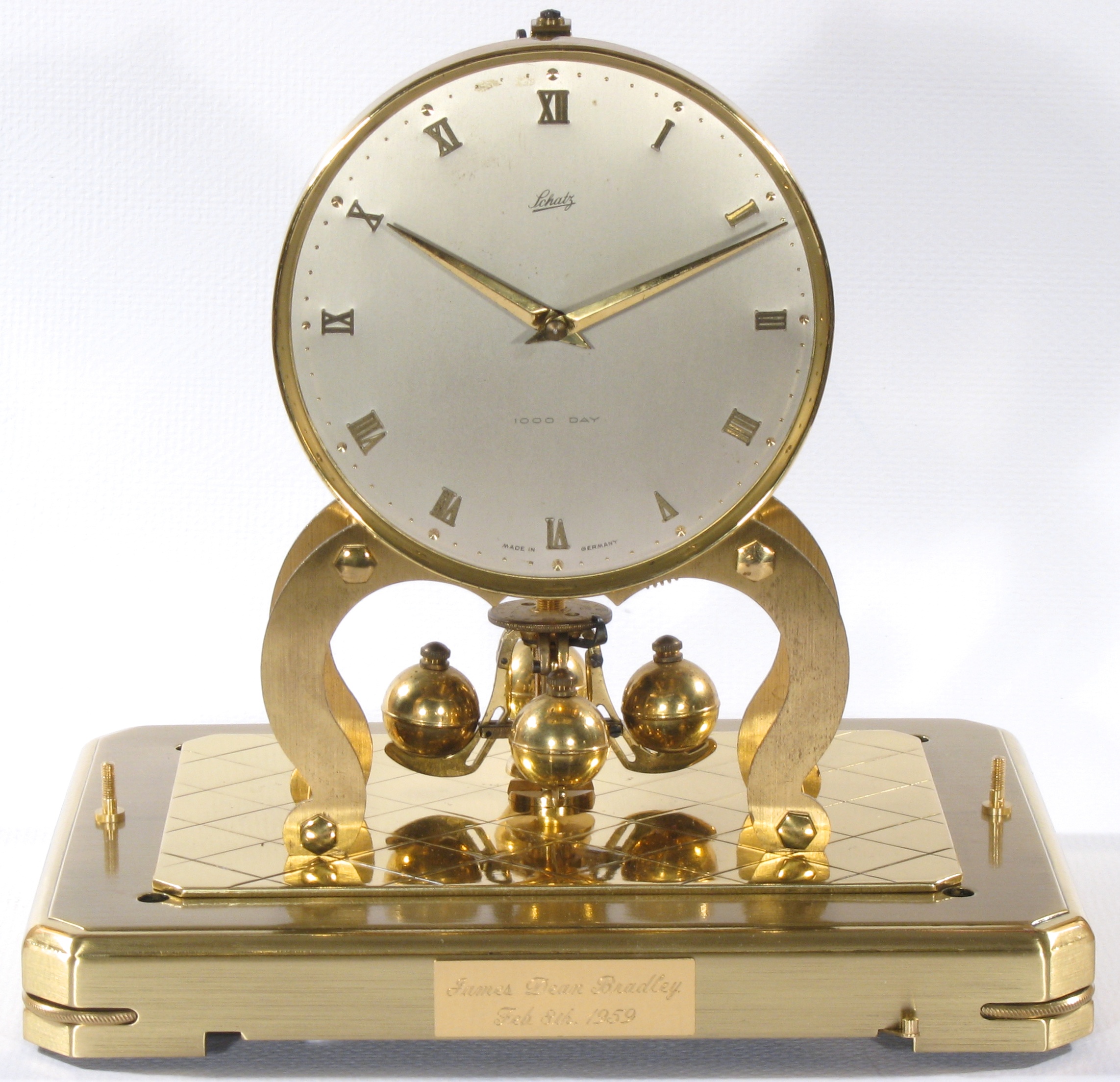 Schatz 1000 Day Clock, 1956, with 1959 Presentation Plate – ClockInfo.com