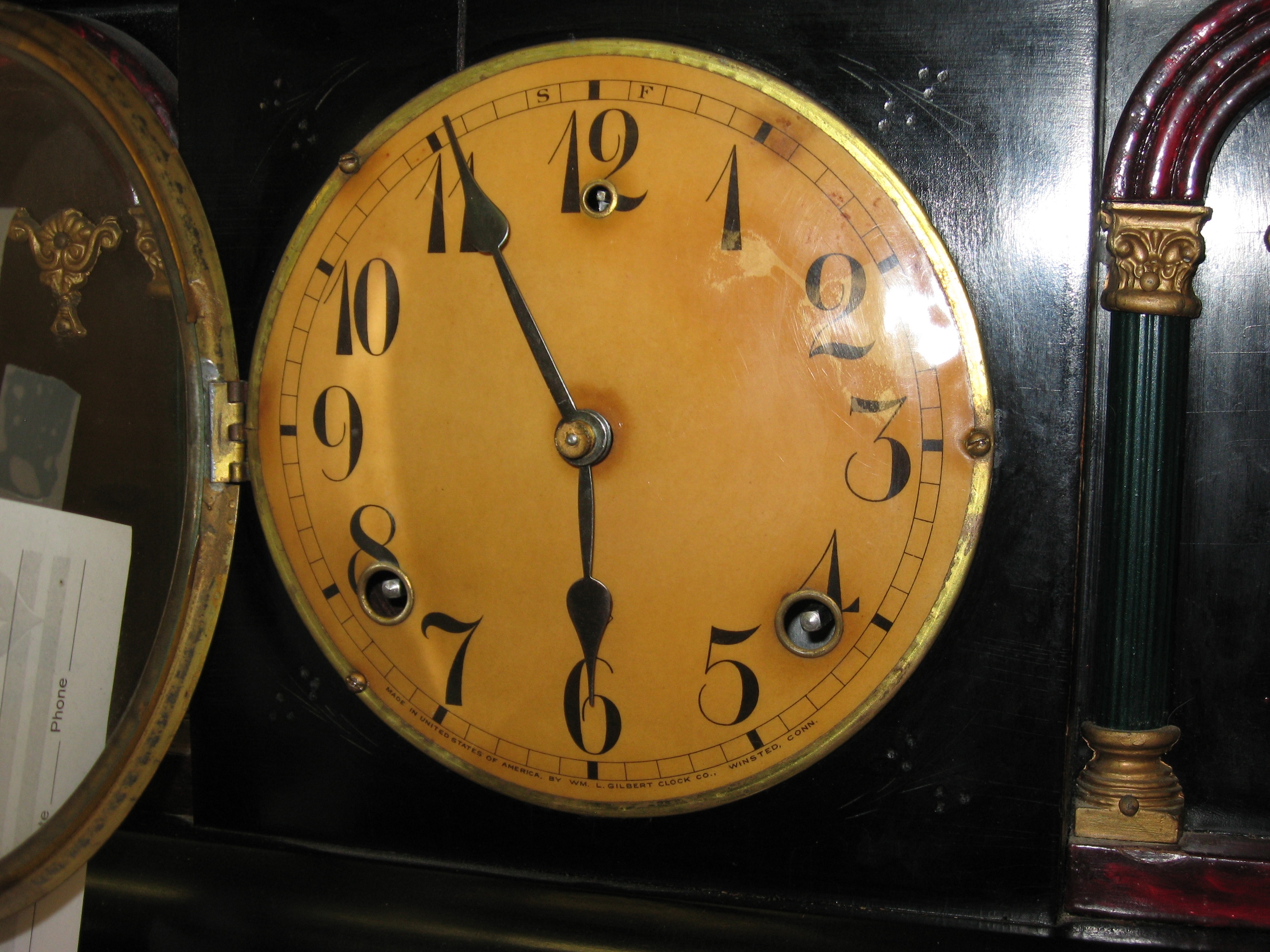 Gilbert Black Mantel Clock Made in 1916 – ClockInfo.com