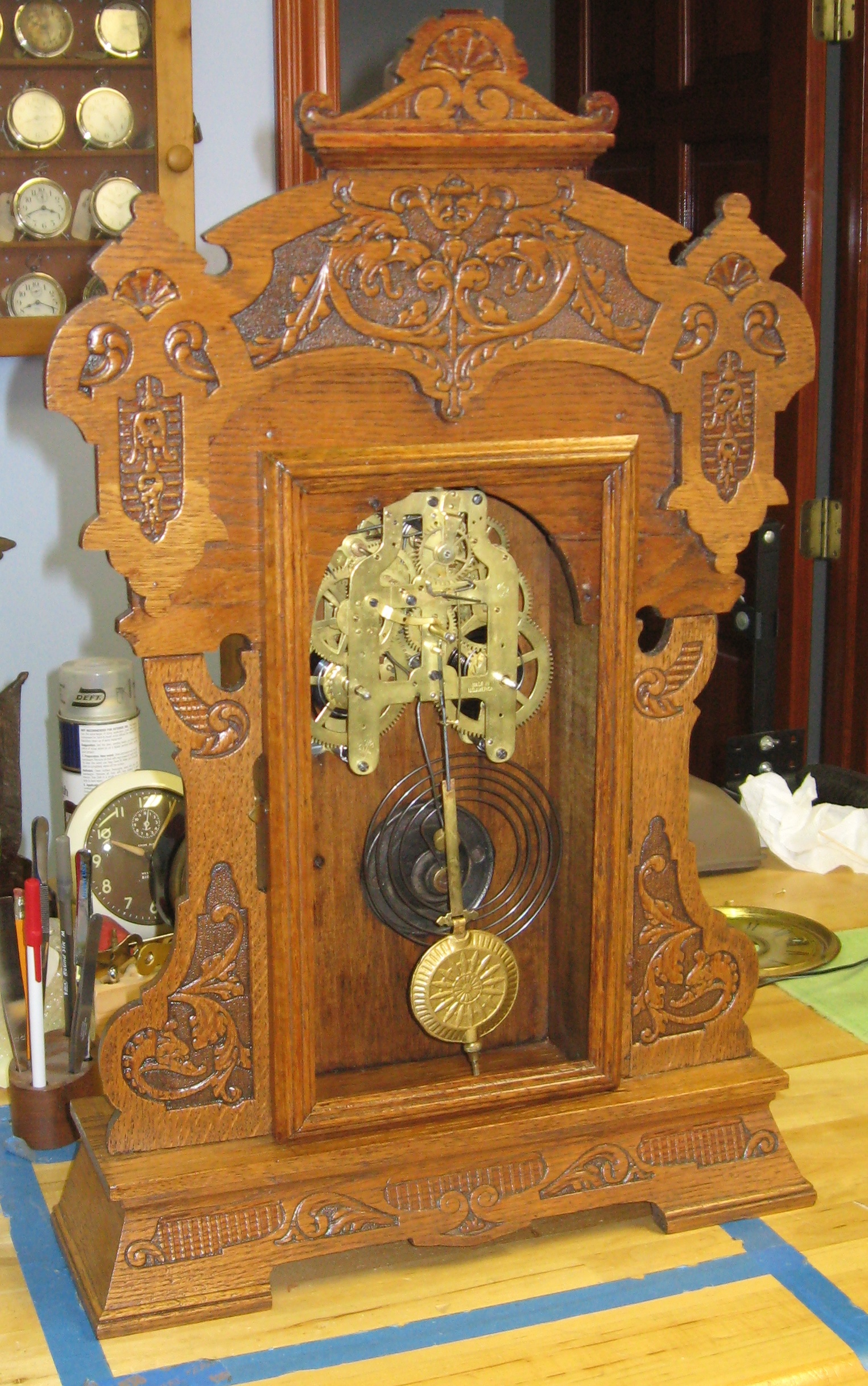 Seth Thomas Giant No. 3 Oak Kitchen Clock in Many Pieces! – ClockInfo.com