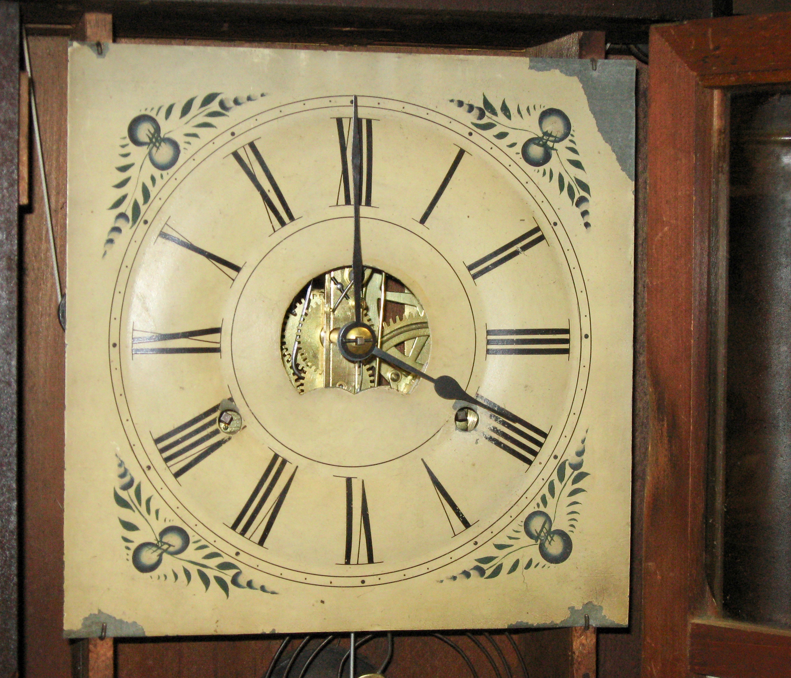 Birge, Peck & Co. 8 Day Clock with Magdalen College Glass, ca. 1849 ...