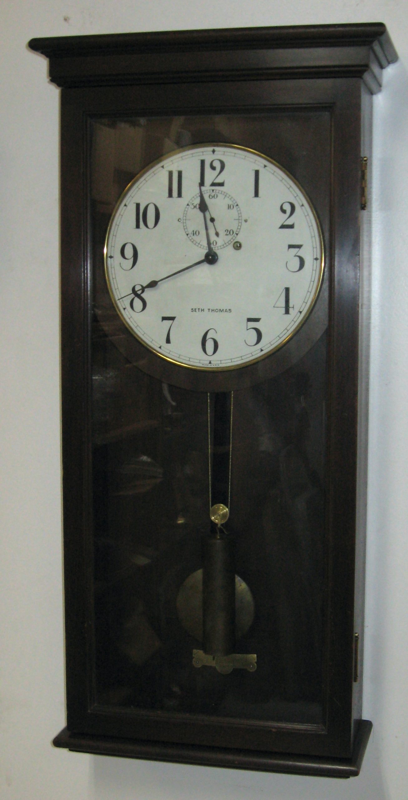 Seth Thomas Regulator No. 4, Dark Mahogany – ClockInfo.com