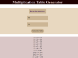 Multiplication Table Generator In Javascript With Source Code Source