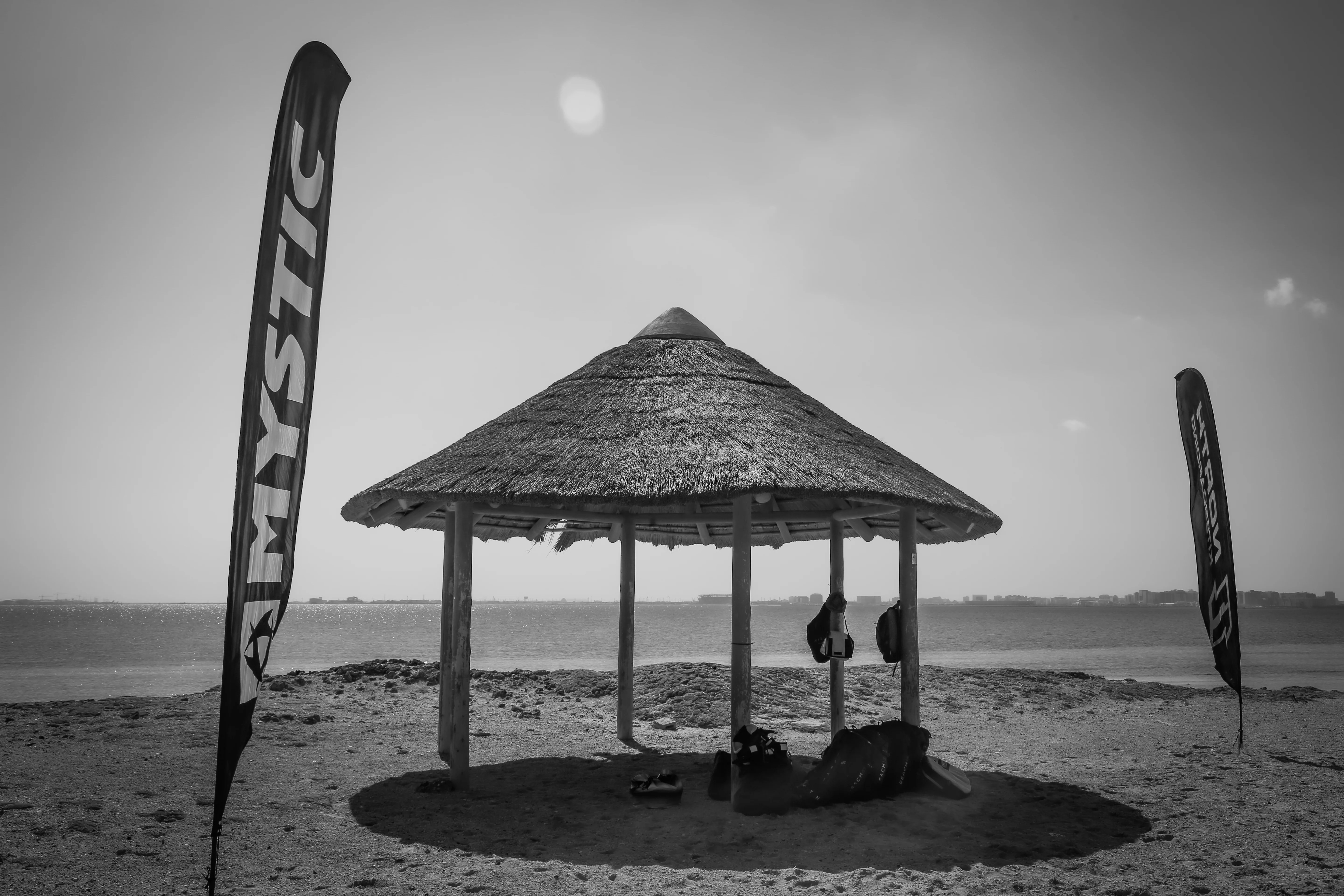 Kite Wing Shuttle To Our Spot On An Island In Front Of Dohas Skyline