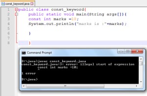The const keyword in Java programming language - Codeforcoding