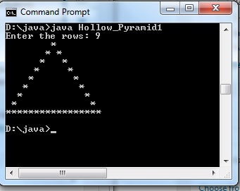 Java code to Hollow Pyramid Pattern - Codeforcoding