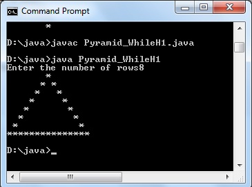 Hollow Pyramid Pattern in Java using nested while - Codeforcoding