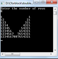 C program to display integrated pyramid number pattern using while loop - Codeforcoding