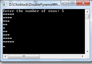 Display integrated pyramid star pattern in C++ using while loop - Codeforcoding