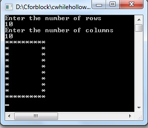 Print Hollow rectangle and square star pattern in C - Codeforcoding