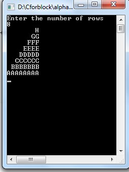 C code to Alphabet triangle pattern using do-while loop - Codeforcoding