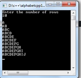 C++ Program to Alphabet triangle pattern using do-while loop - Codeforcoding