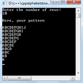 C++ Program to Alphabet triangle pattern using do-while loop - Codeforcoding