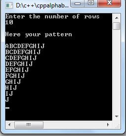 C++ Program to Alphabet triangle pattern using do-while loop - Codeforcoding