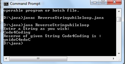 Java code to reverse a string using loops - Codeforcoding