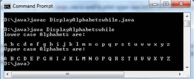 Program For Display Alphabets In Java Using Ascii Value Codeforcoding