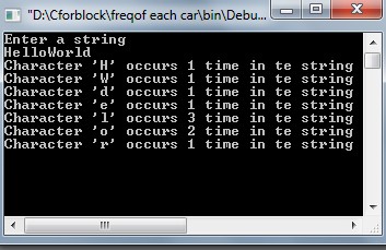 C program: Find the frequency of each character in the string - Codeforcoding