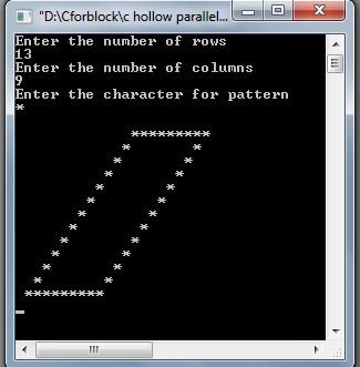 C code to display Parallelogram star pattern using Do-while loop ...
