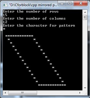 C++ Program for Print Mirrored parallelogram star pattern using for loop - Codeforcoding