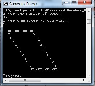 Print a Mirrored Rhombus pattern using do-while loop in Java - Codeforcoding