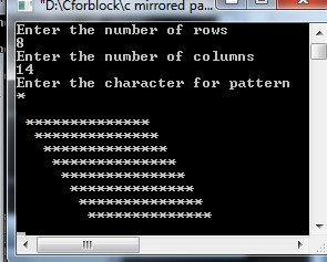 C Mirrored and hollow mirrored parallelogram star pattern using Do-while - Codeforcoding