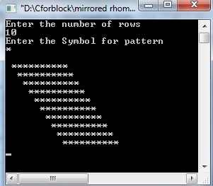 C++ program to print Mirrored Rhombus pattern using while loop ...