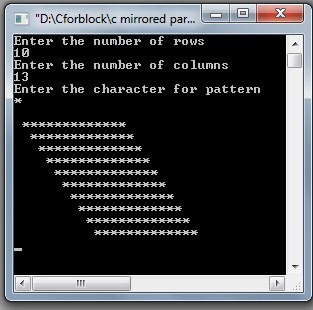 C Program for Print Mirrored parallelogram star pattern using for loop - Codeforcoding