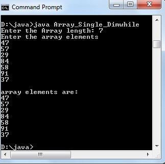 Java program to read and print elements of one dim array - Codeforcoding