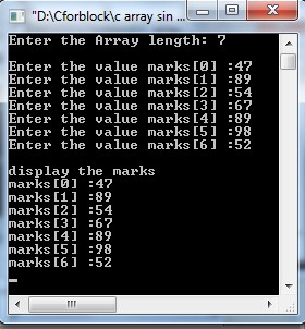 C program to read and print elements of an one dim array - Codeforcoding