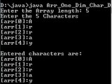 Read And Print Characters Of One Dim Array In Java Language Codeforcoding