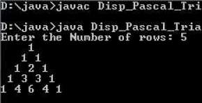 Program to Generate Pascal's triangle using 2 D array in Java - Codeforcoding