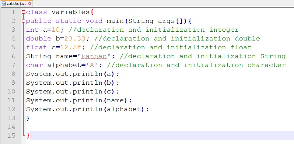 Variable And Data Type In Java Language Code For Java C 1375