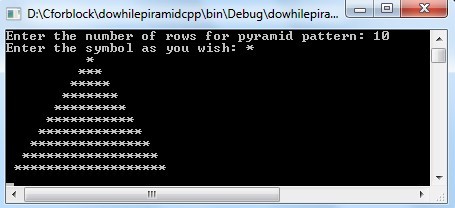 Pyramid star pattern program in C++ - using loops - Code for Java c