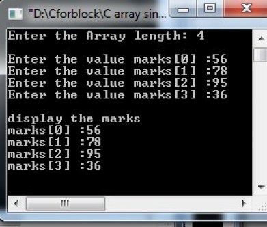 C program to take array input and print using while loop - Code for Java c