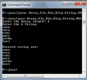 How to get array input and print in Java using while loop - Code for Java c